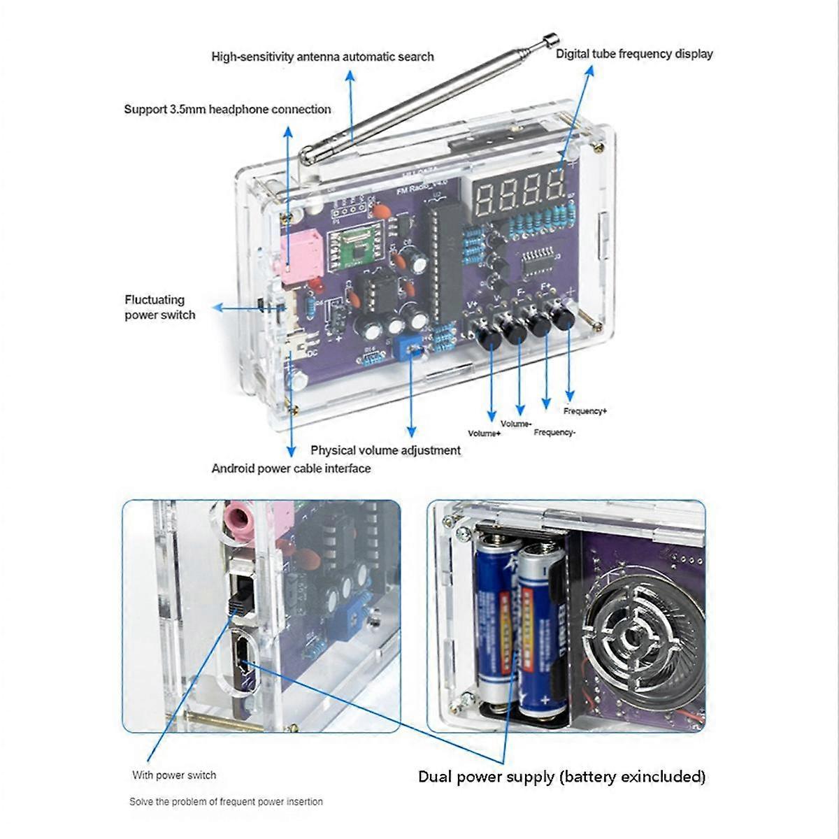 2X -017A RDA5807S Radio Receiver Module Kits FM Electronic DIY Circuits ...