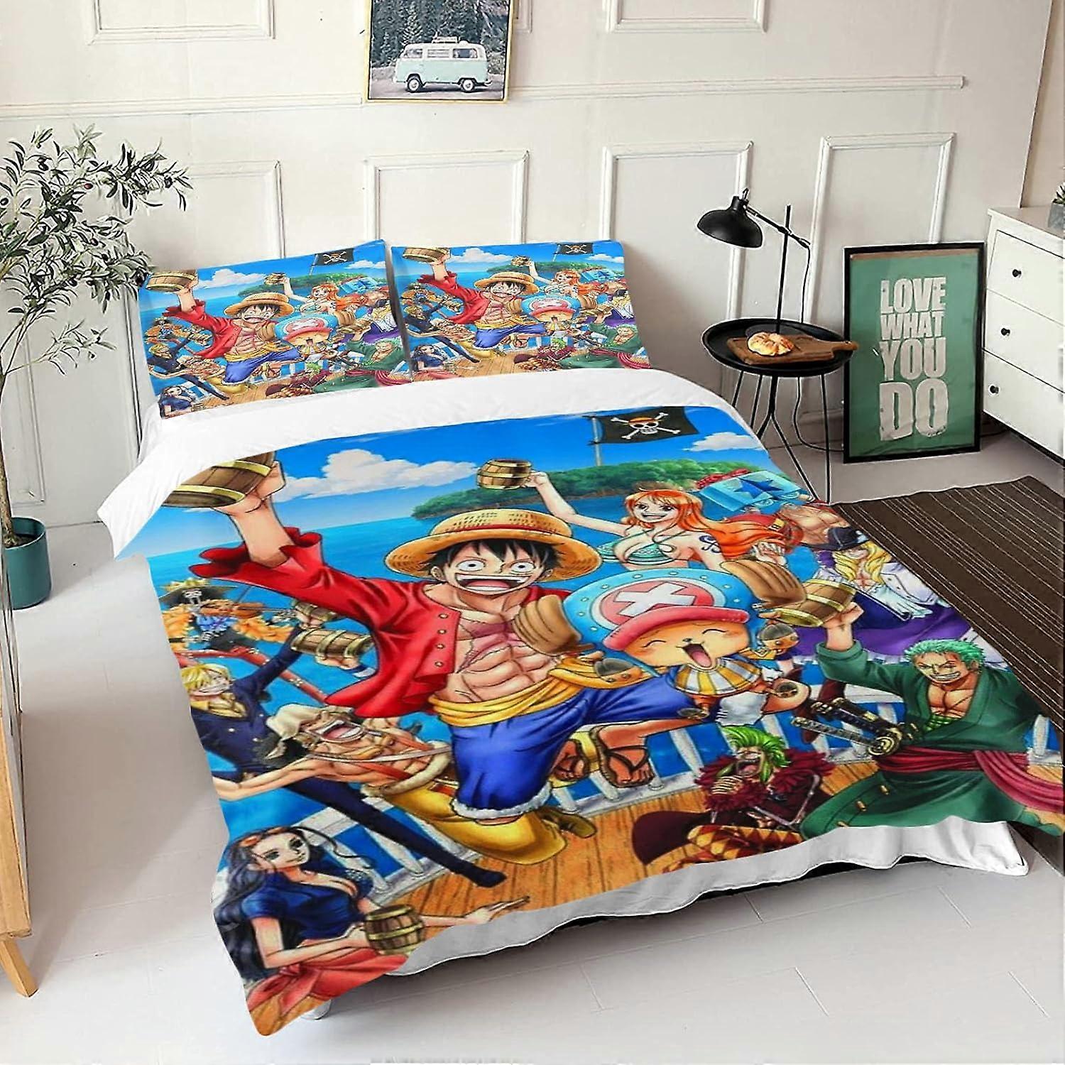 One Piece Bedding Set, Anime Luffy Zoro Bedding Set, Teenagers, Cartoon ...