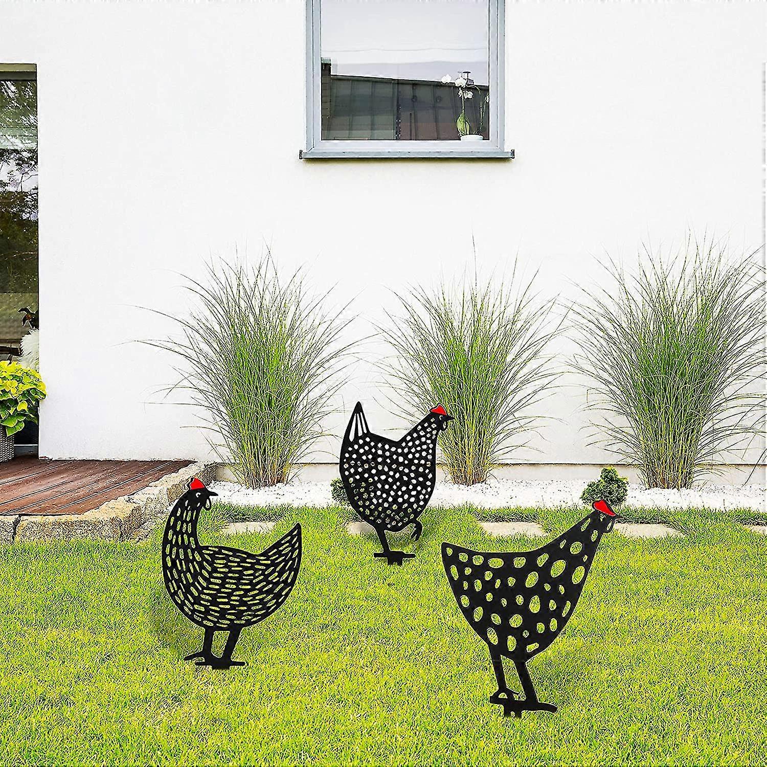 3 Pieces Chicken Yard Garden Decoration Chicken Yard Decor Hen Shadow ...
