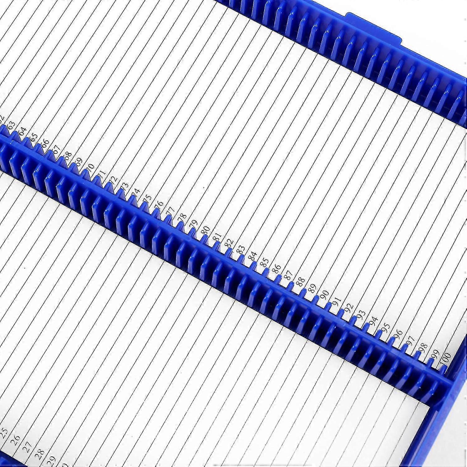 Royal Blue Plastic Rectangle Hold 100 Microslide Slide Microscope Box ...