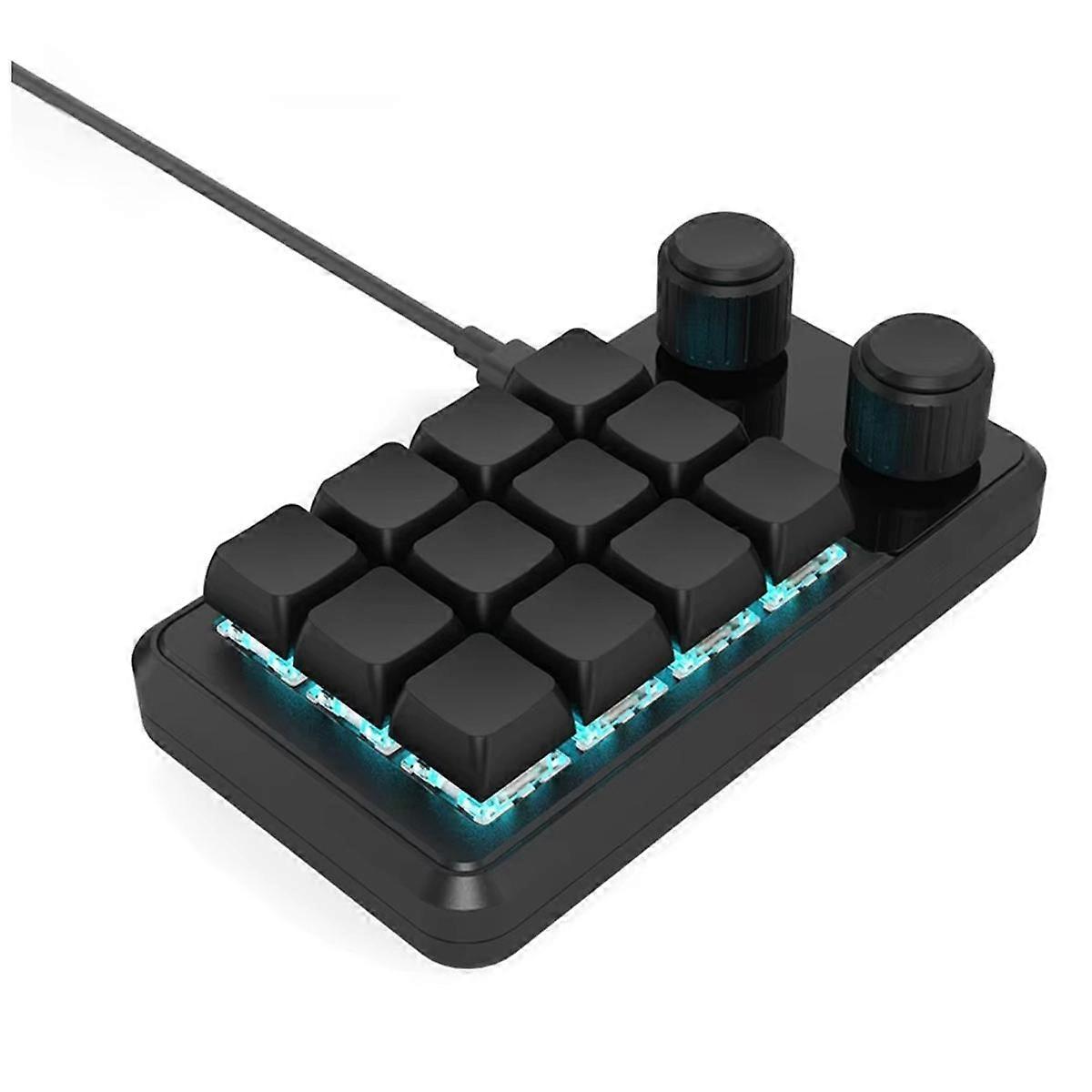 Programming Macro Custom Wired Keyboard RGB 12 Key Copy Paste Button ...