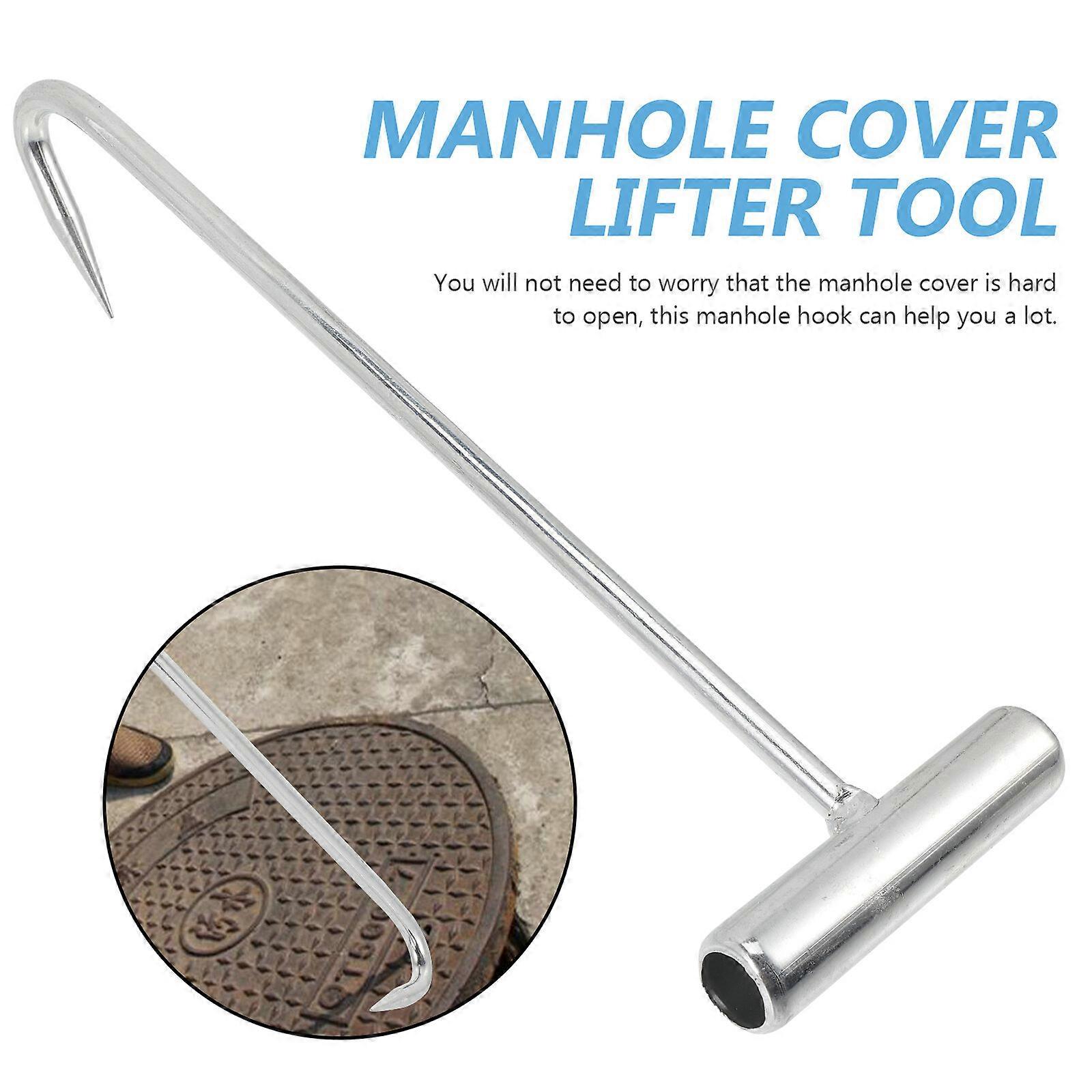 2pcs Manhole Cover Hooks Manhole Lifting Tools Pull Hook Manhole Cover ...
