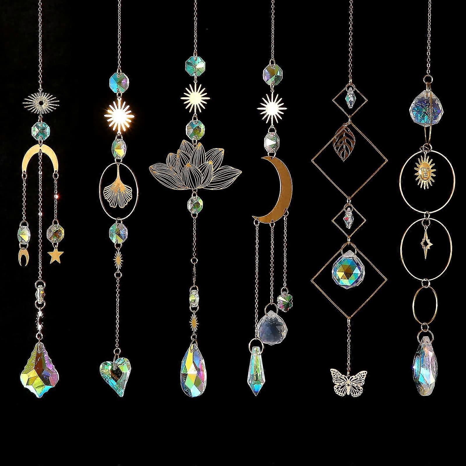 6 Pcs Colourful Suncatcher Crystals, Hanging Light Catchers, Crystal ...