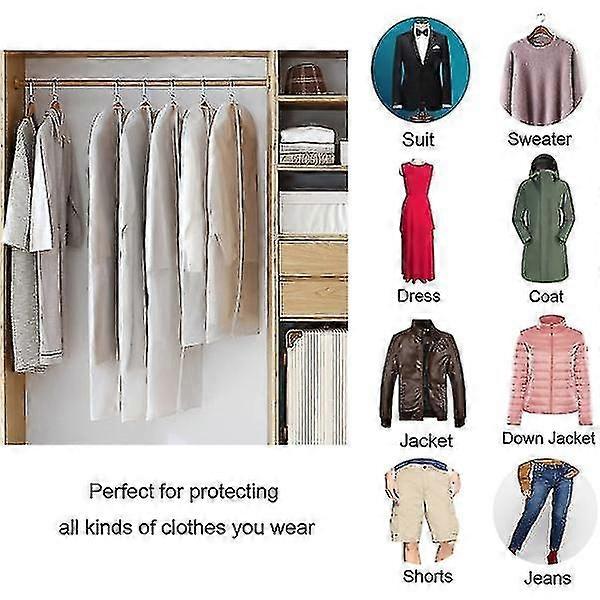 6-pack Moth-proof zippered clothes protectors for wardrobe storage ...