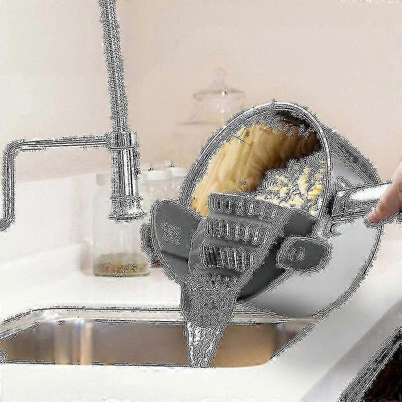 Clip Pot Bowl Funnel Drain Rack Silicone Kitchen Strainer Rice Pasta ...