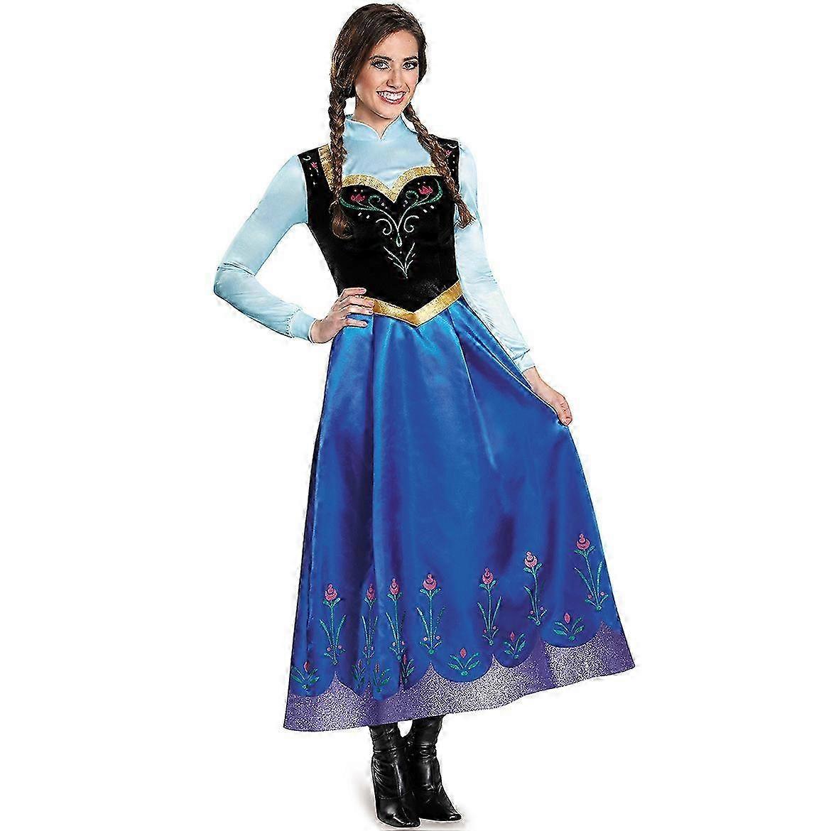 Arendelle Princess Anna Cosplay Costume Adult Women Halloween Ice Queen ...
