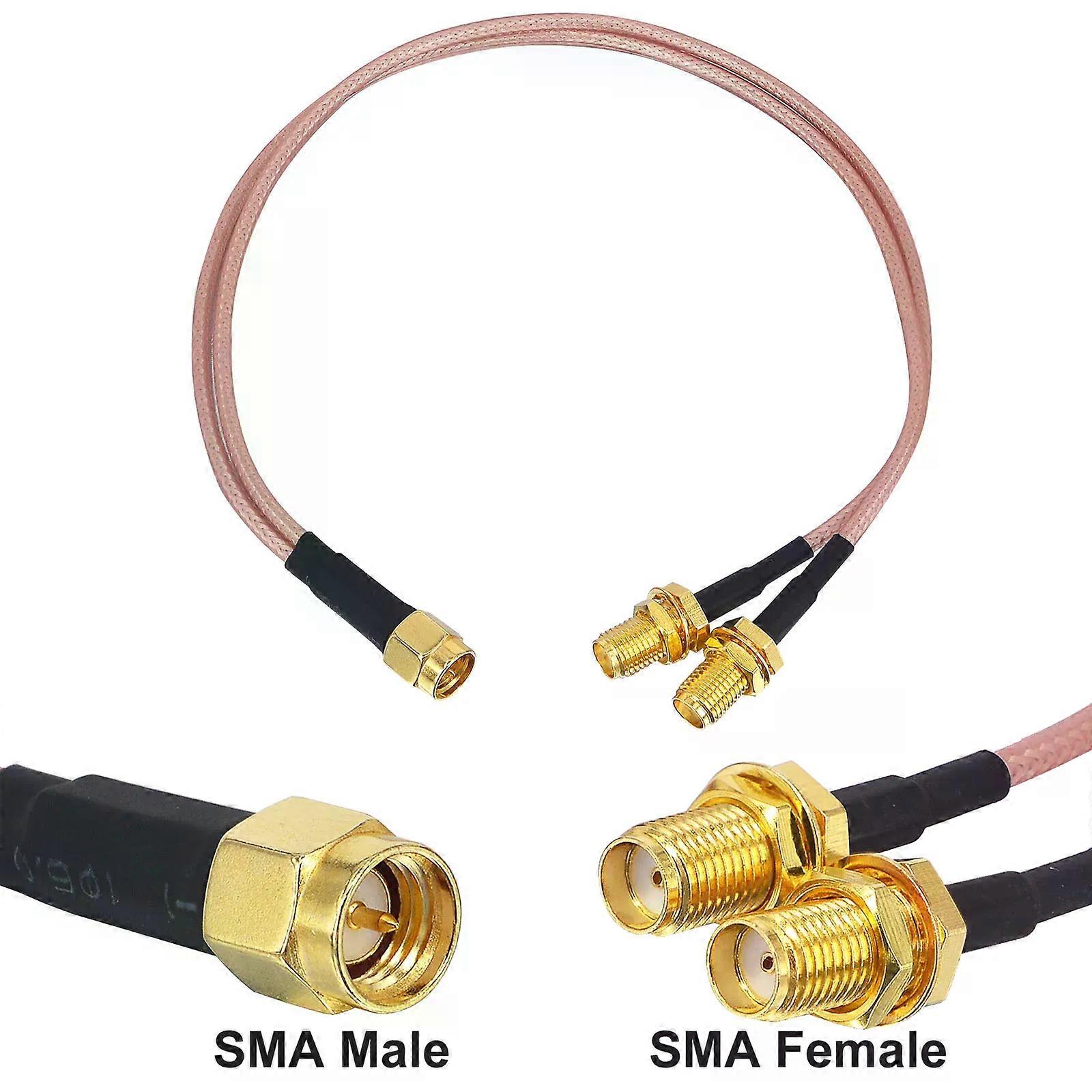 SMA Splitter Cable SMA Male to Dual SMA Female Coax Adapter Y Type ...
