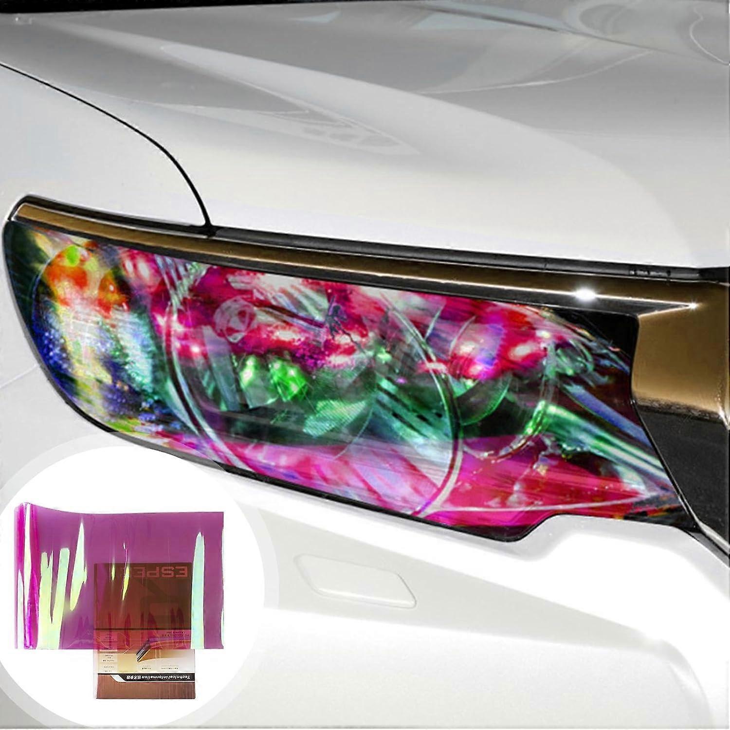 Headlight Tint Film - Extra Wide 30 x 179.8 cm Pink Tail Light Sticker ...