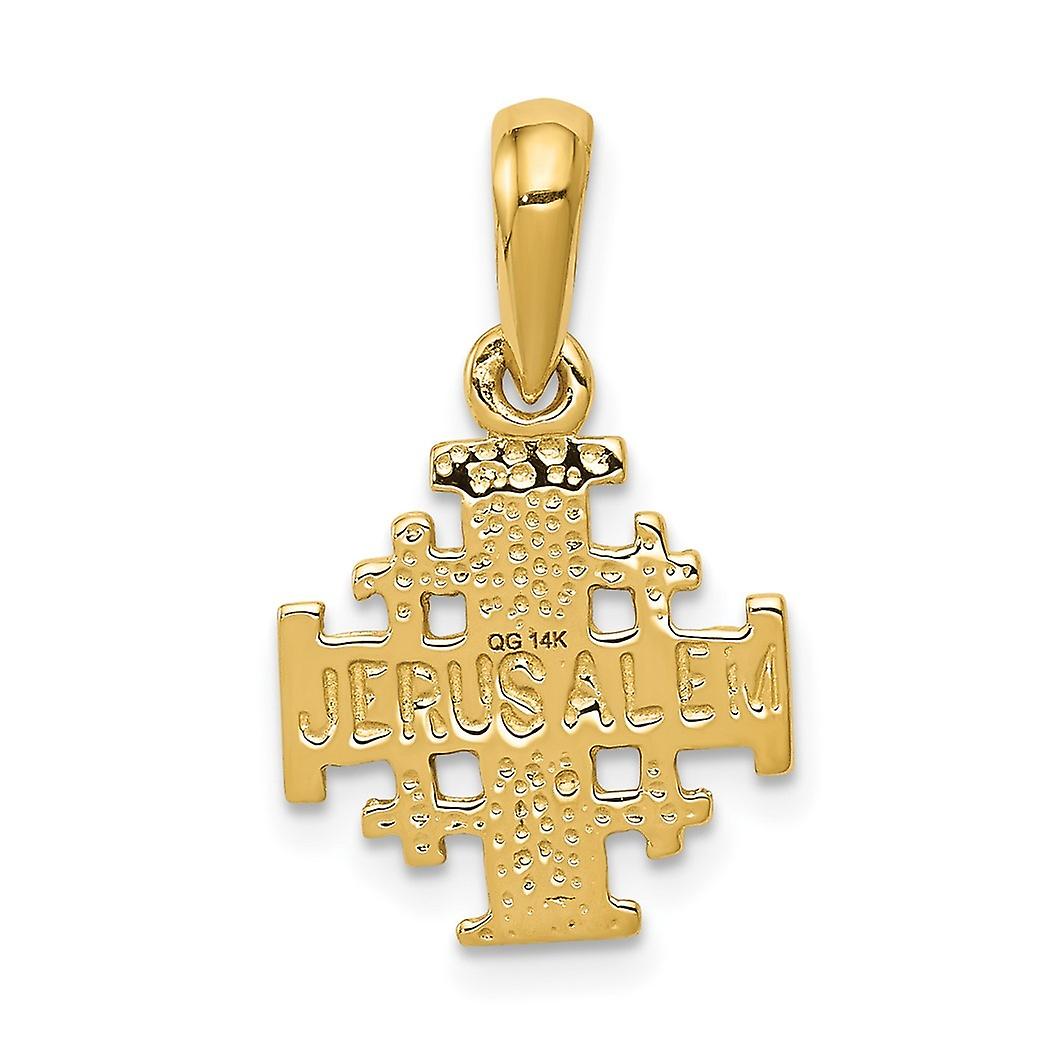 13mm 10k Gold Jerusalem Religious Faith Cross Charm - 1.3 Grams - Charm ...