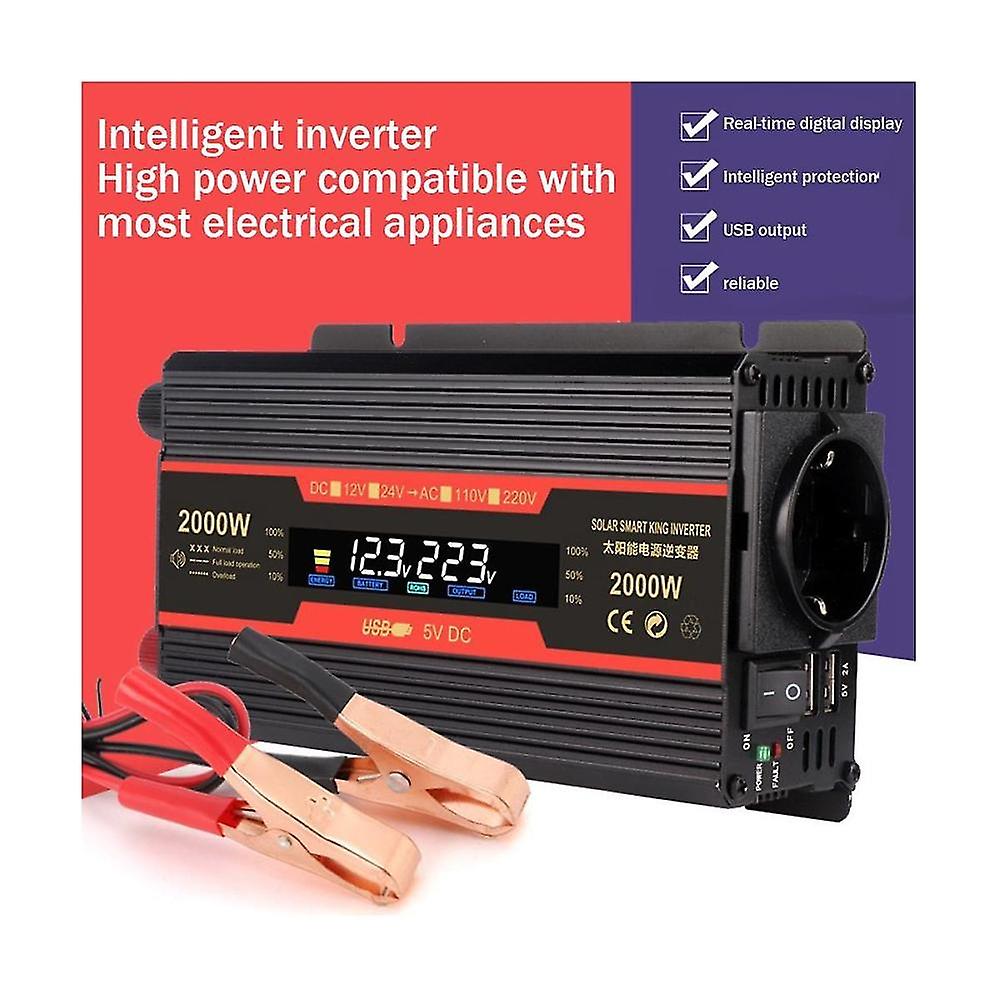 Intelligent Power Inverter 2000w Dc 24v To Ac 220v Transformer Car ...