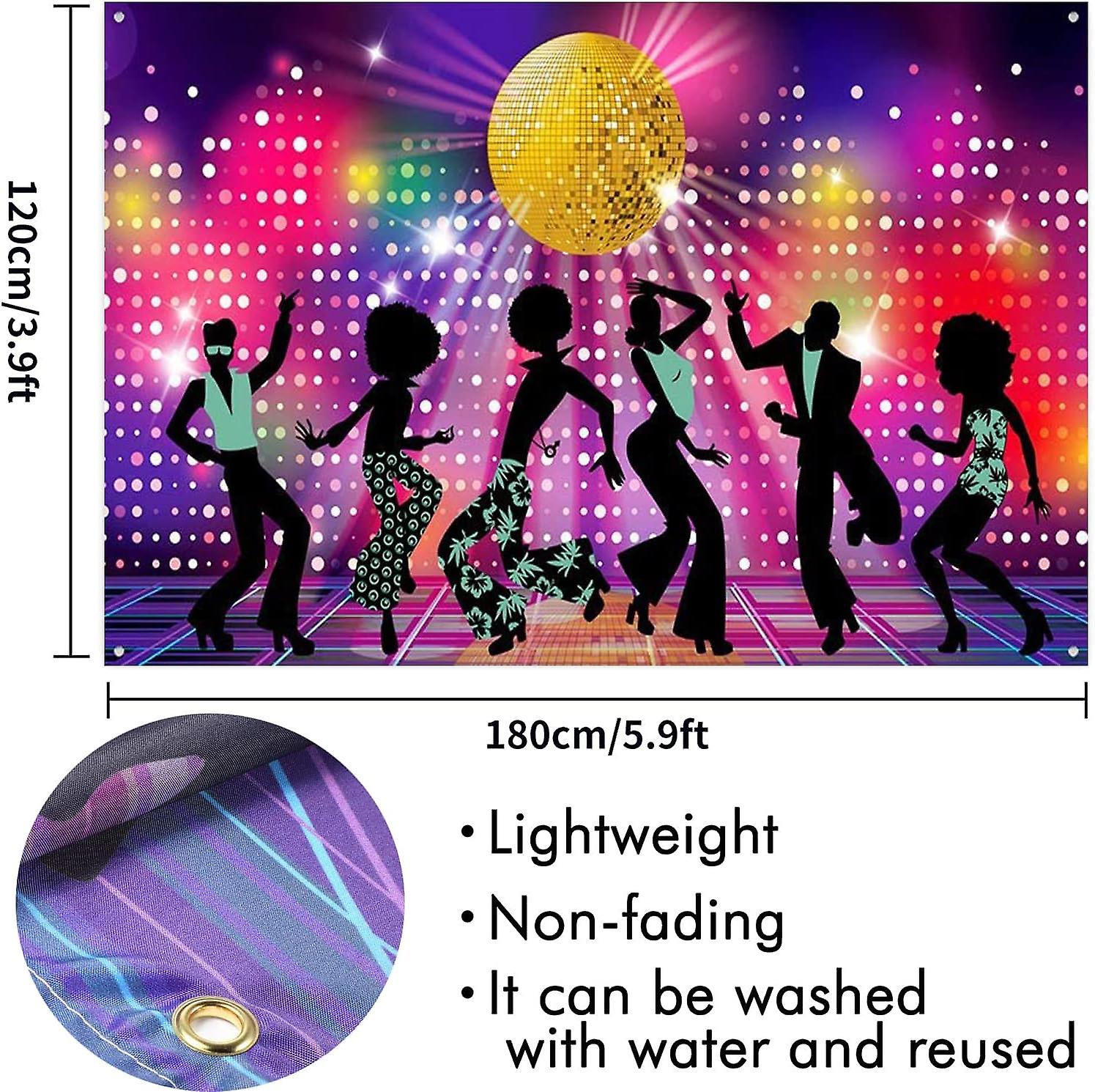 Disco Party Decorations Supplies, Large Fabric 70s 80s 90s Disco Fever ...