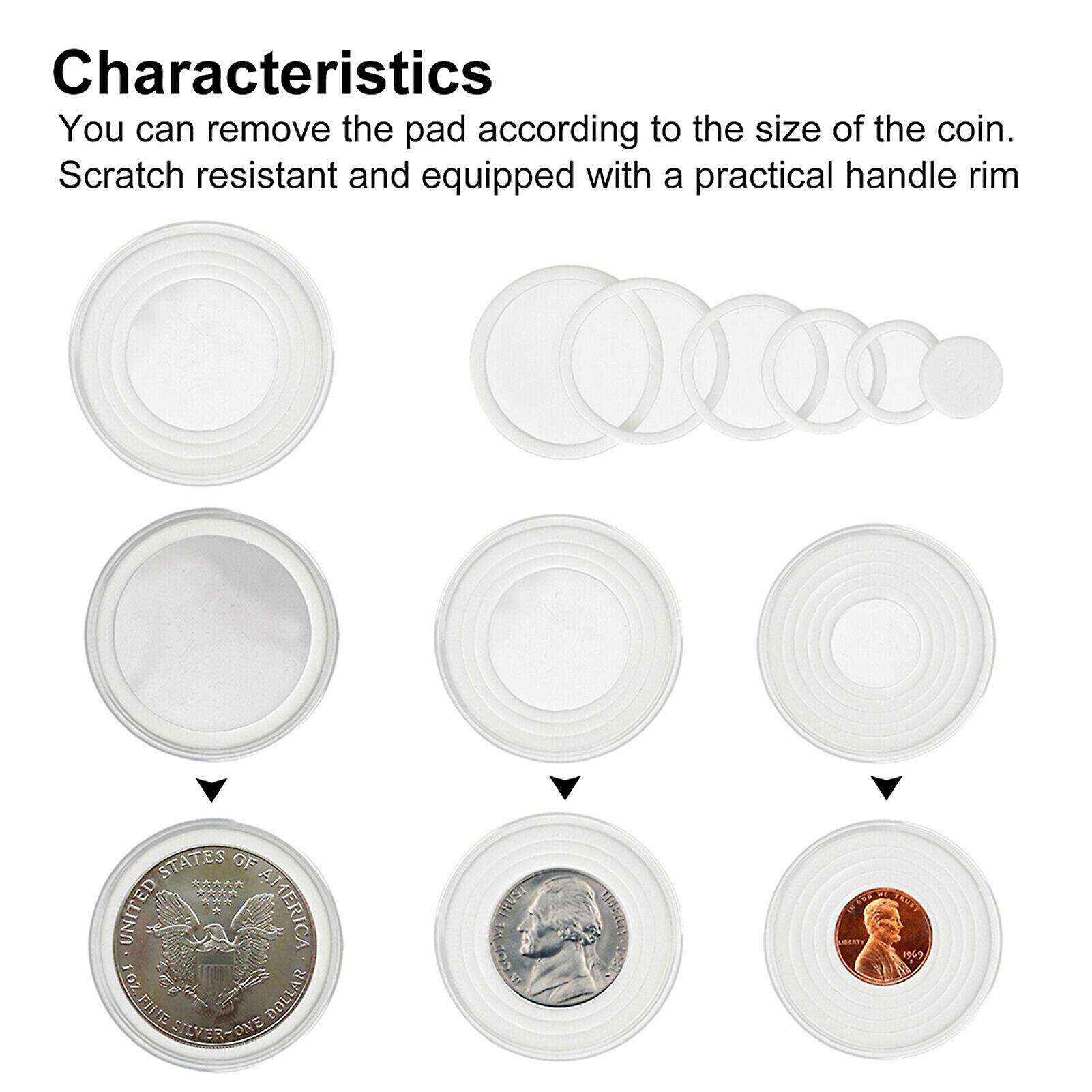 20 Sets 46mm Coin Holder Capsule Protector Collection Clear Coin ...