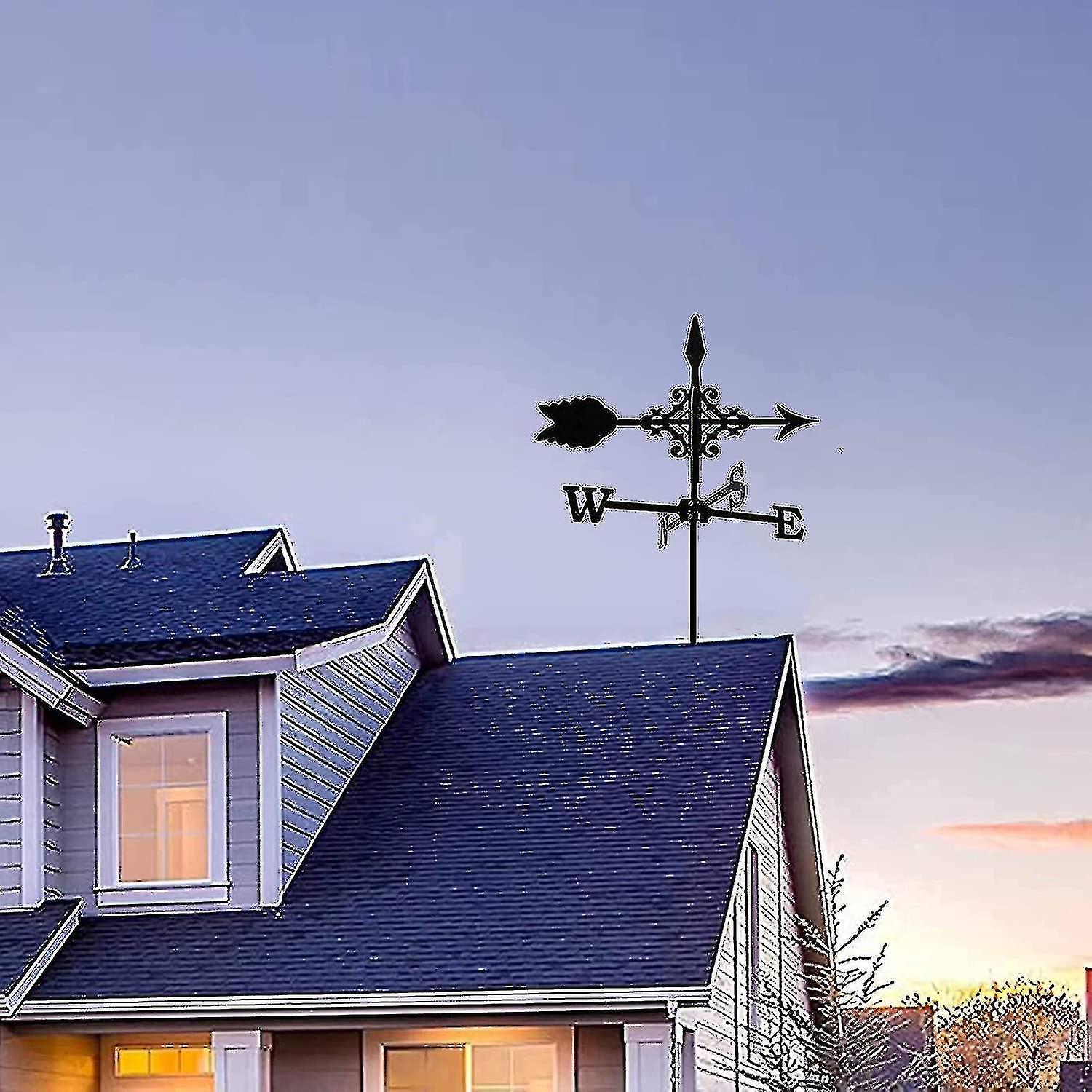Metal Weathervane With Arrow Ornament, Garden H-Stake Weather Vane Wind ...