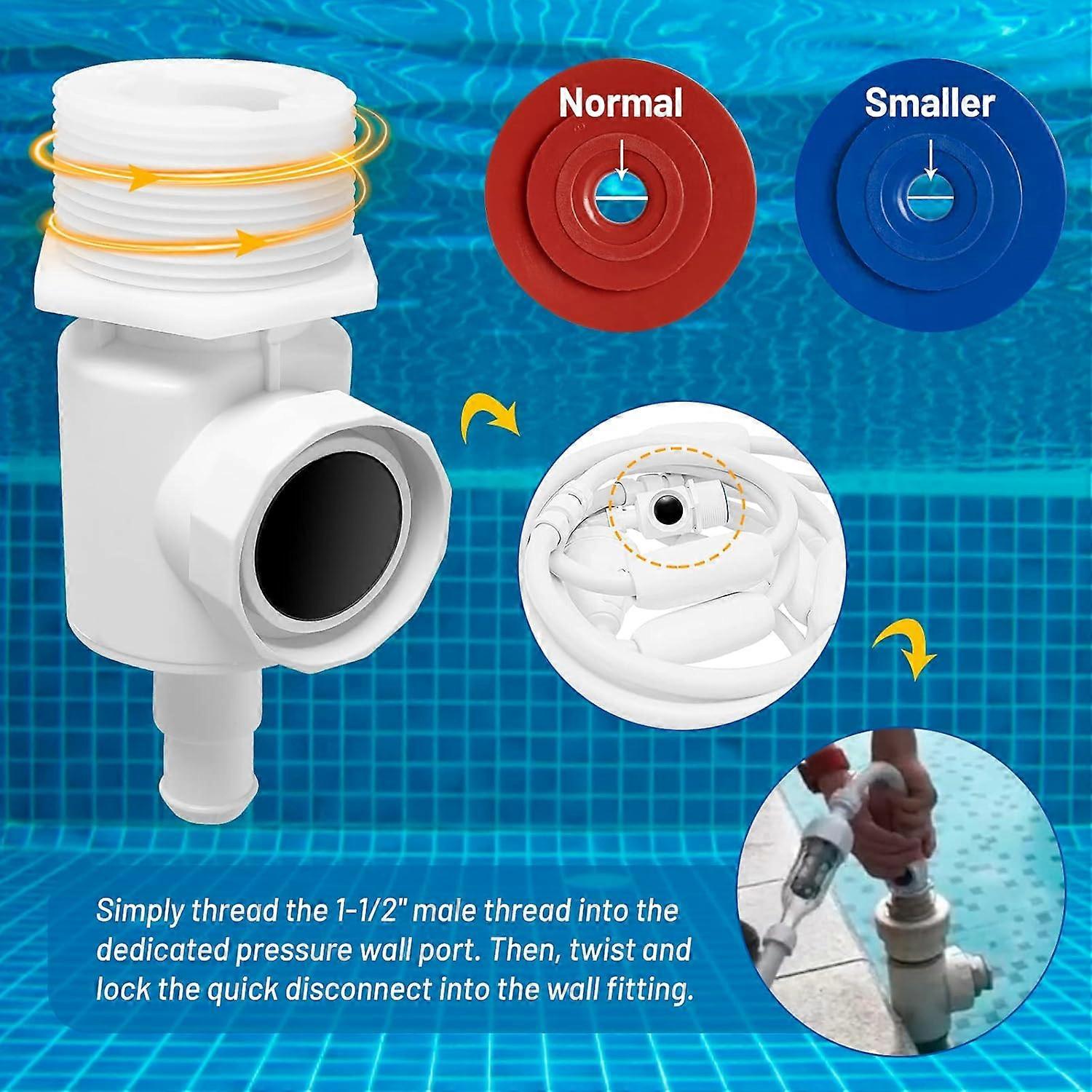 Wall Fitting Connector for Polaris Cleaner - Pressure Relief Pool ...