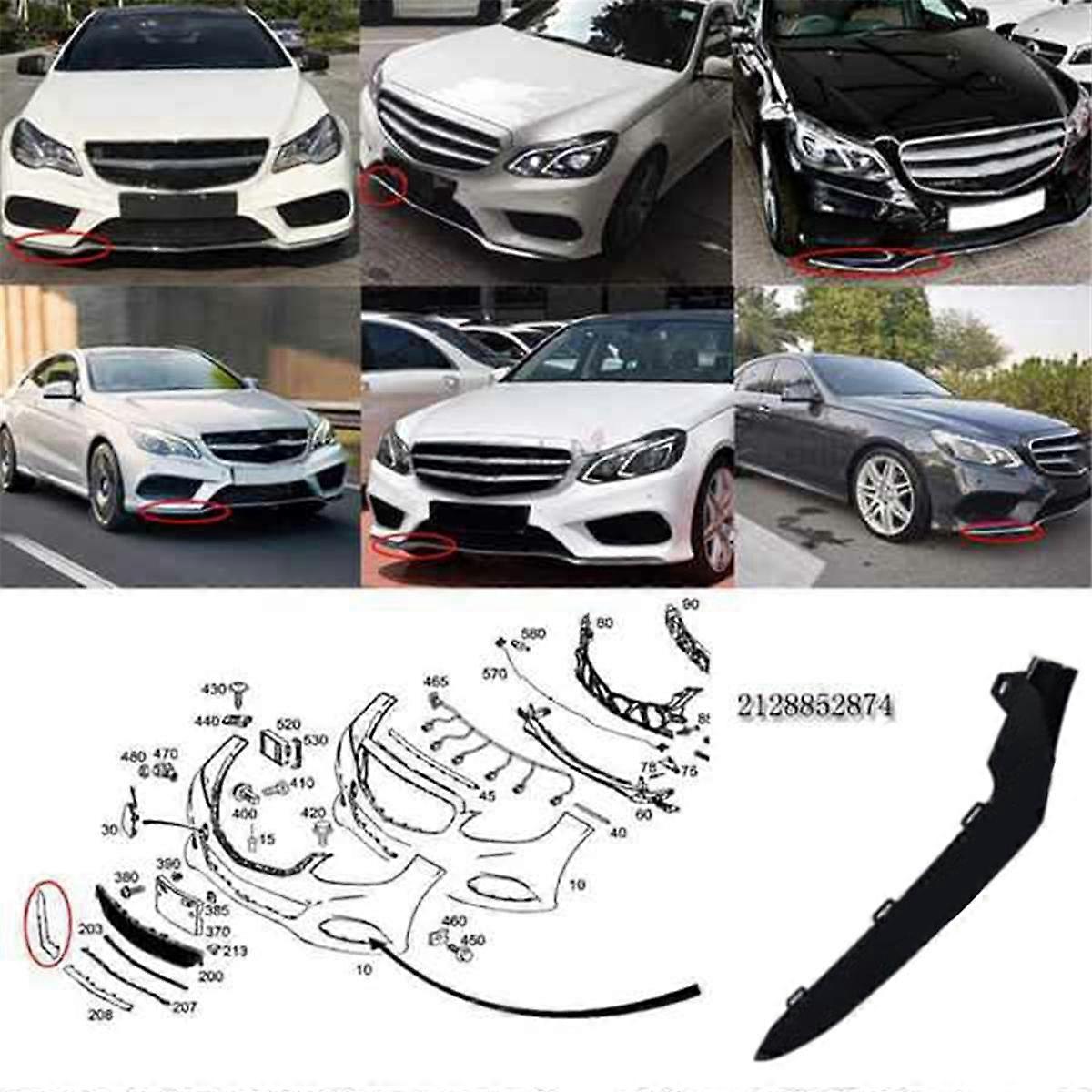 3Pcs Chrome Front Bumper Moulding Lip Trim Strip for E Class W212 14-16 ...