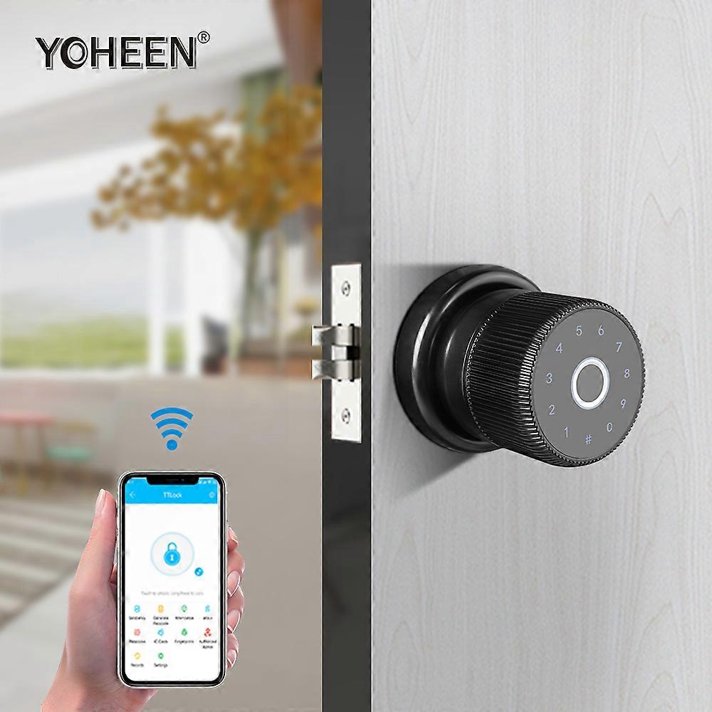 Zinc Knob Ttlock App Ble Wifi Control Handle Door Lock Electronic ...