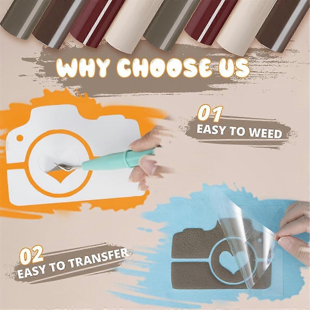 Skin Tone Bubble Vinyl Heat Transfer - 8 Pieces Bubble Vinyl, 4 Brown ...