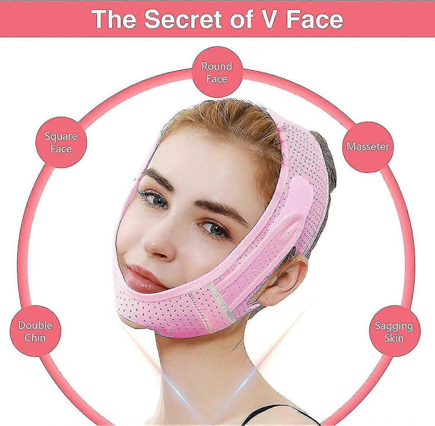 Breathable V Face Cheek Lift Up Band Reduce Double Chin V-Line Shaping Bandage Anti Wrinkle Face ...