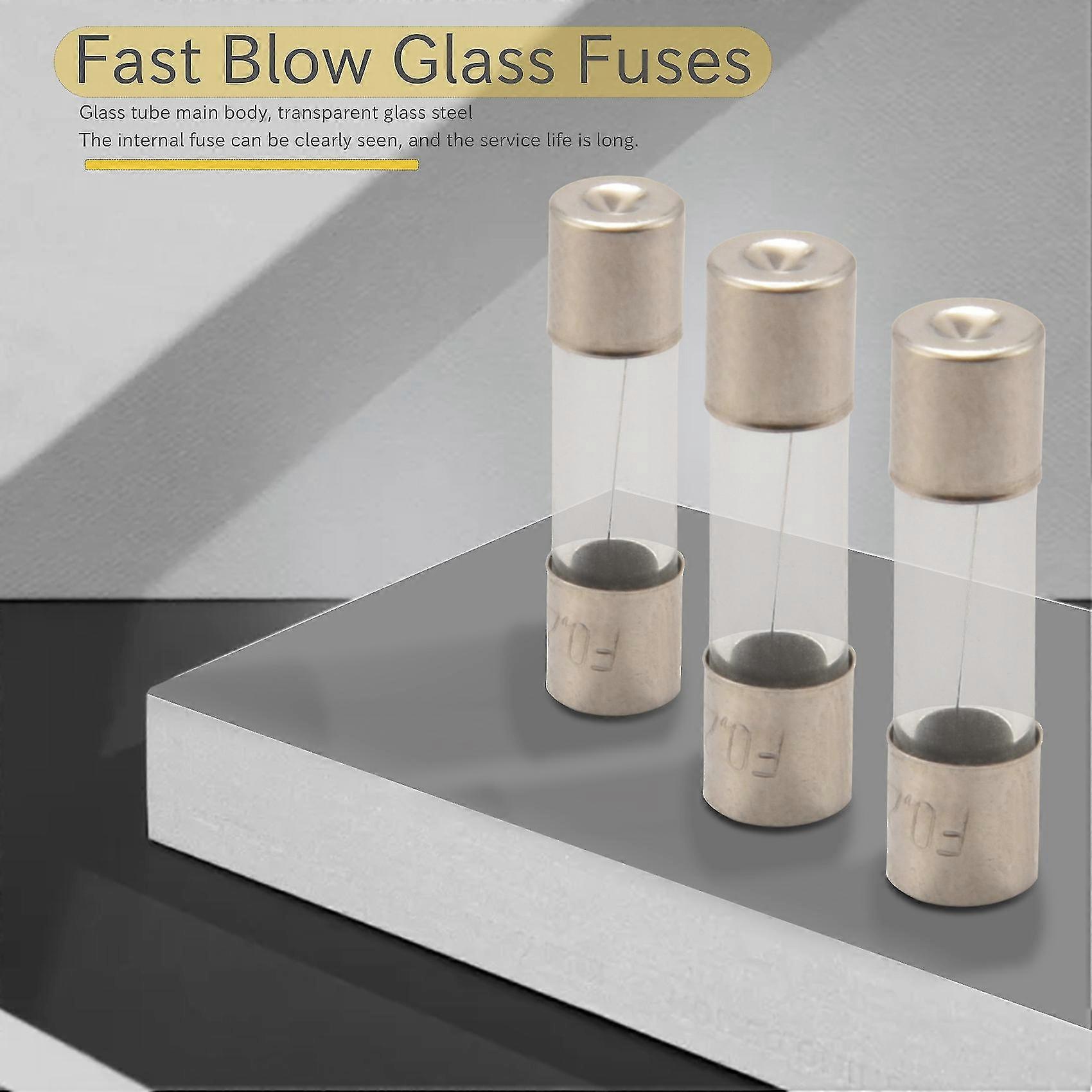 10Pcs 250V 0.2A 200mA Quick Fast Blow Glass Fuses Tubes 5mm x 20mm | Fruugo UK