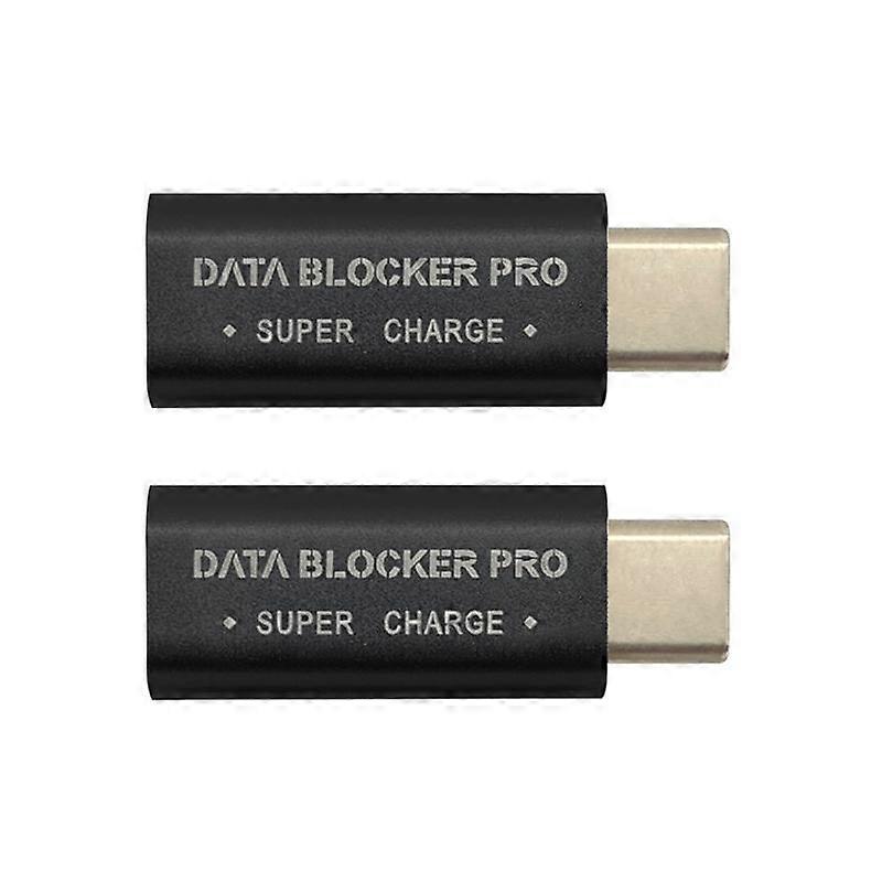 2PCS USB Type-C Data Blocker USB-C Juice Jack Adapter Support Quick Charge(50V/5A) Stop Data ...