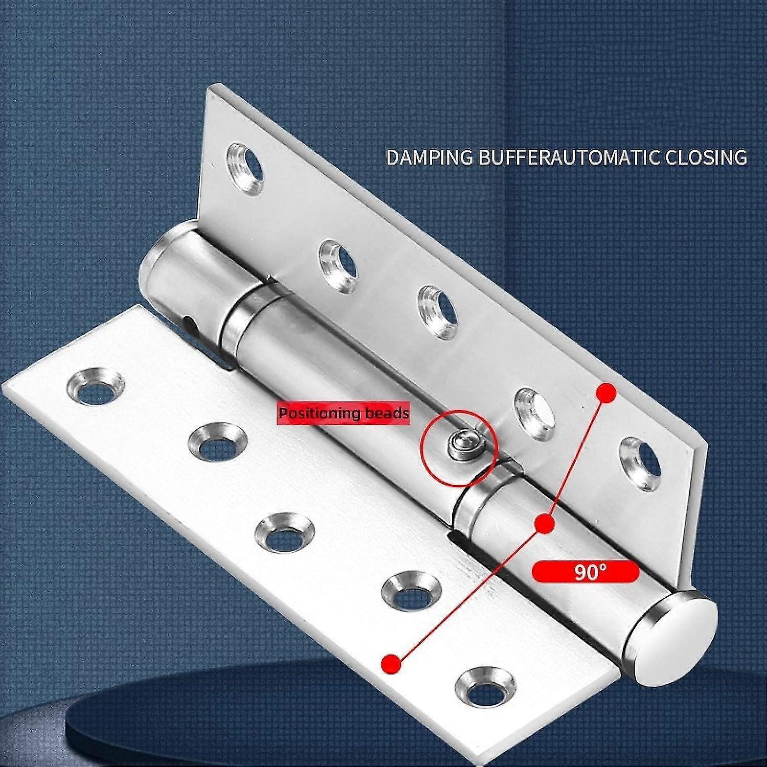 Door Hinges 2pcs Stainless Steel Double Opening Spring Hinge Two Way ...