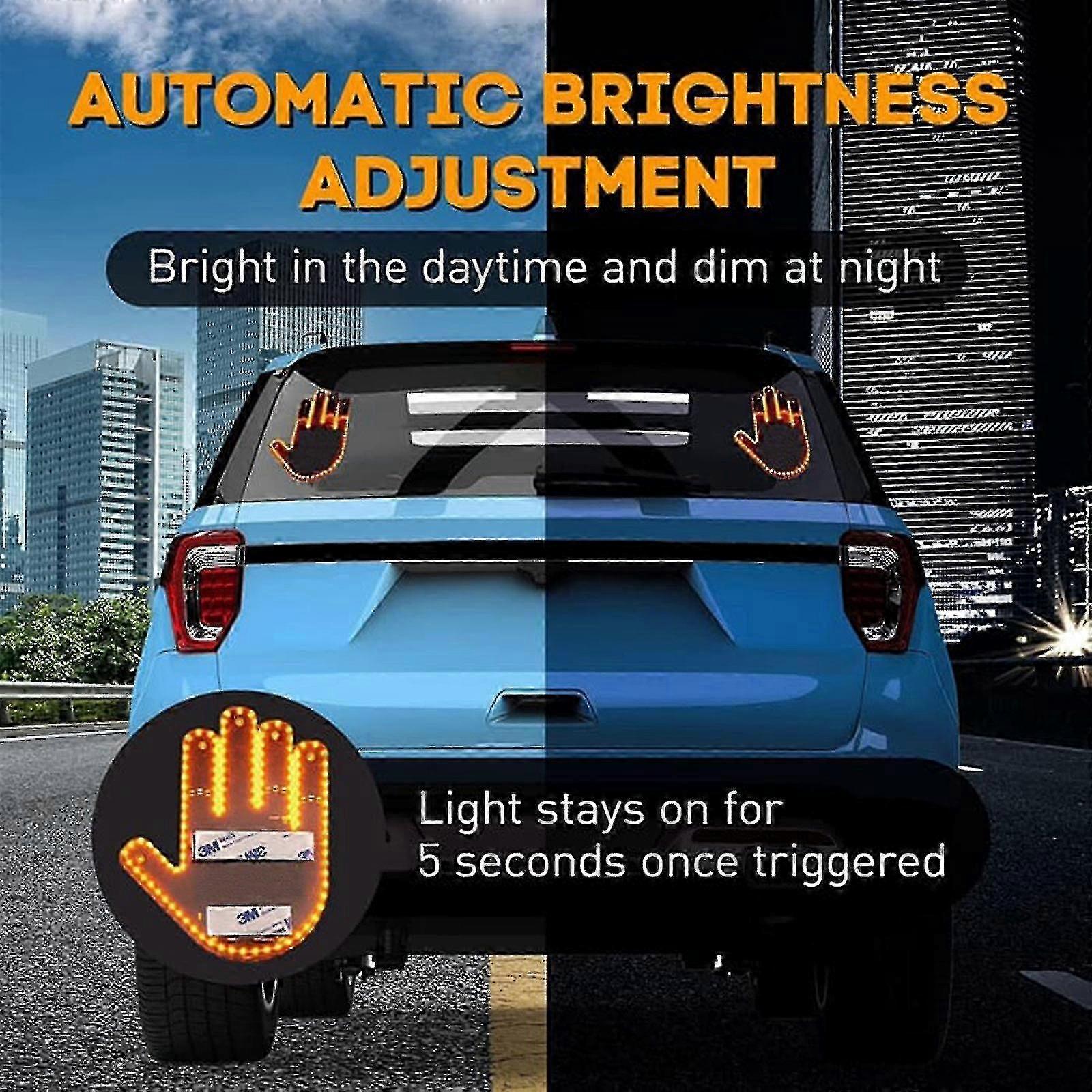 Funny Car Finger Light With Remote, Road Rage Signs Middle Finger ...