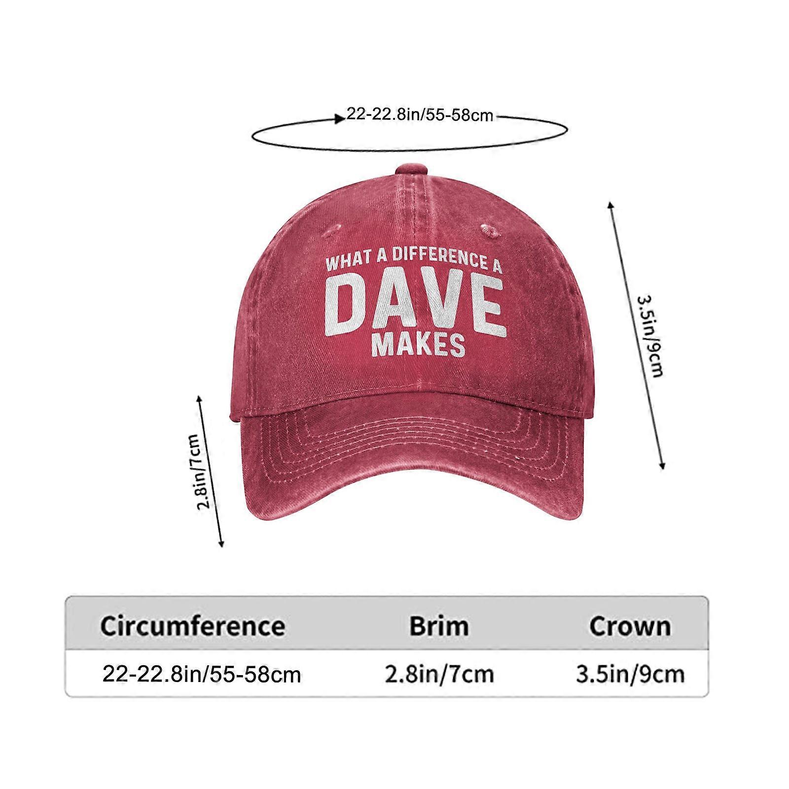 What A Difference A Dave Makes Hat for Men Dad Hat with Design Hats ...