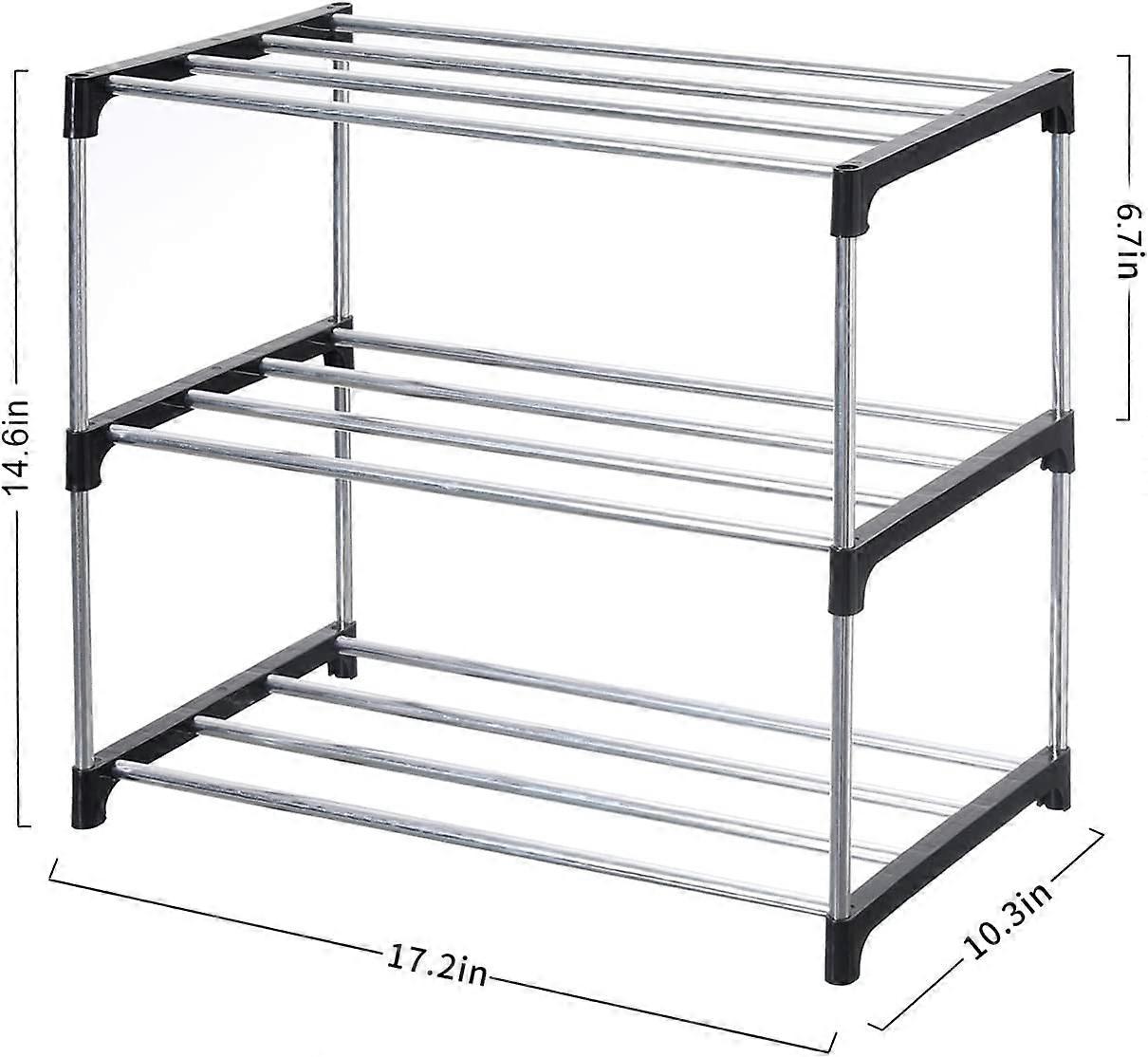 Stackable Small Shoe Rack, Entryway, Hallway and Closet Space Saving Storage and Organization (3 ...