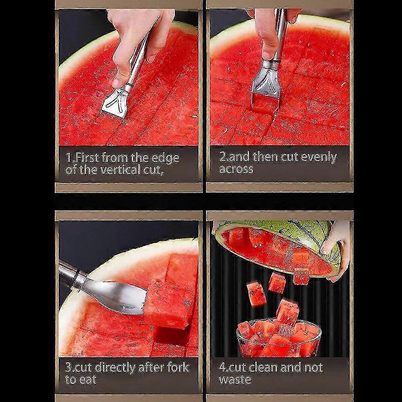 Watermelon Cutter, 2-in-1 Melon Cutter Fork, Watermelon Cutter Fruit ...