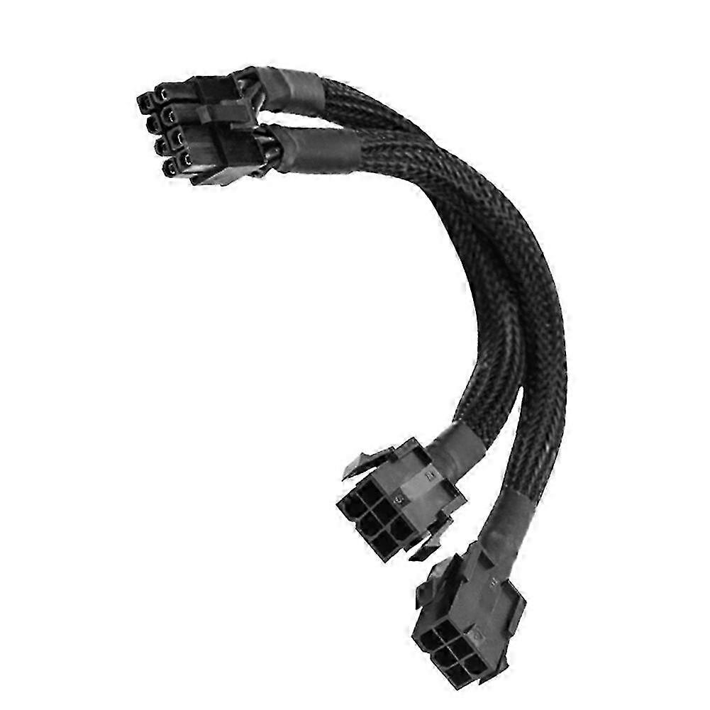 Dual 6 Pin Female to 8 Pin Male GPU Power Adapter Cable Braided Sleeved ...