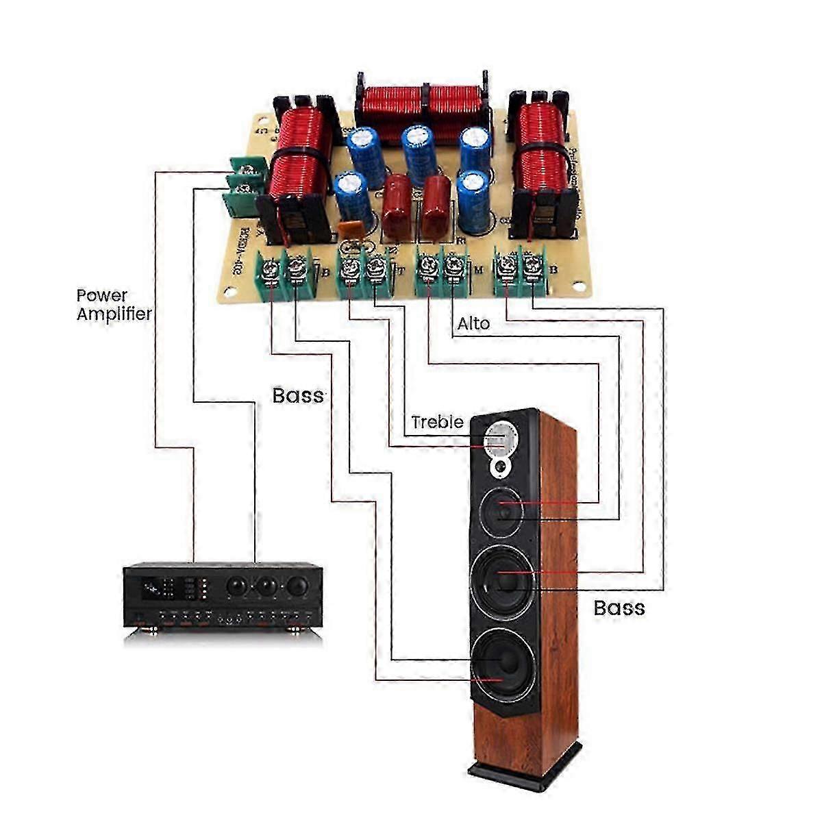 2pcs 4 Way Speaker Bass Frequency Divider Home Theater Hifi Stereo ...