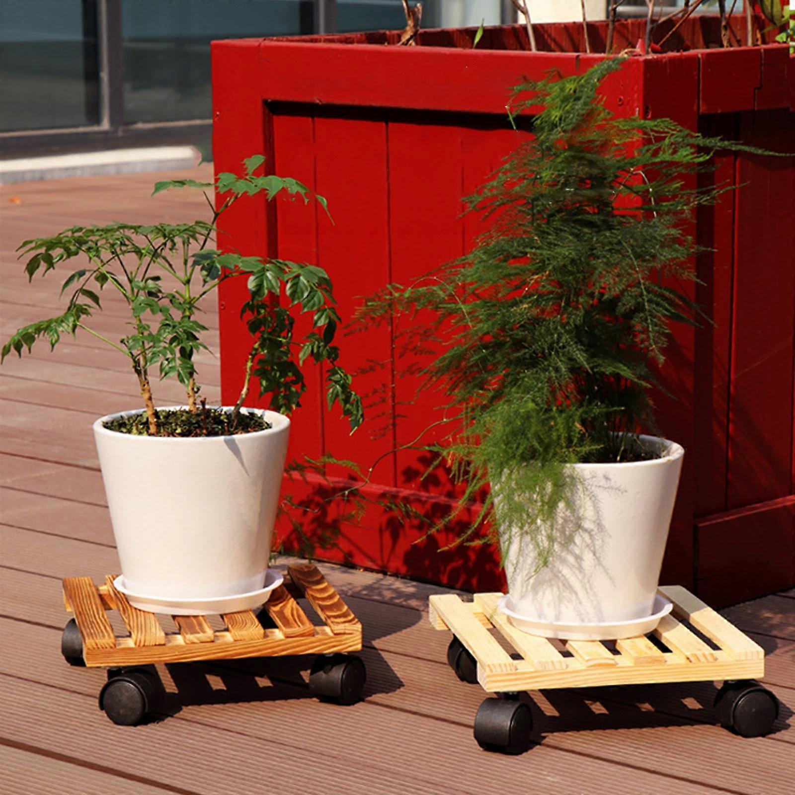 Heavy Duty Plant Cart with Wheels Square Plant Stand Stand Rolling on ...