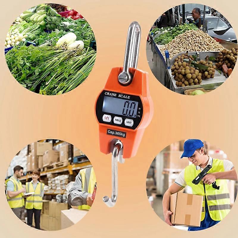 300kg Bluetooth-compatible Crane Scale Rechargeable Portable Hanging ...