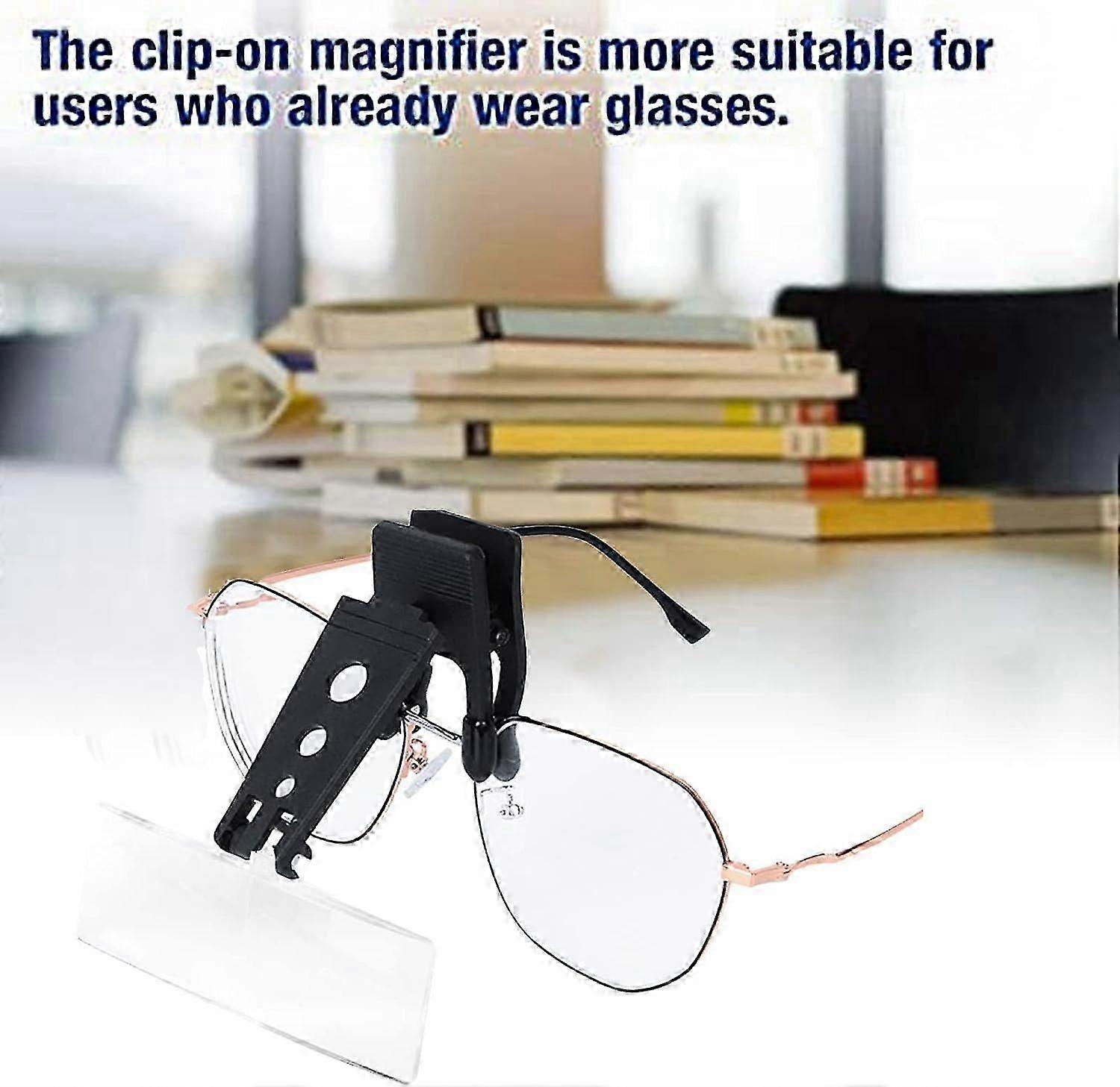 Hands-Free Magnifying Clip for Glasses 8.5 x 3 cm Size Ideal for ...