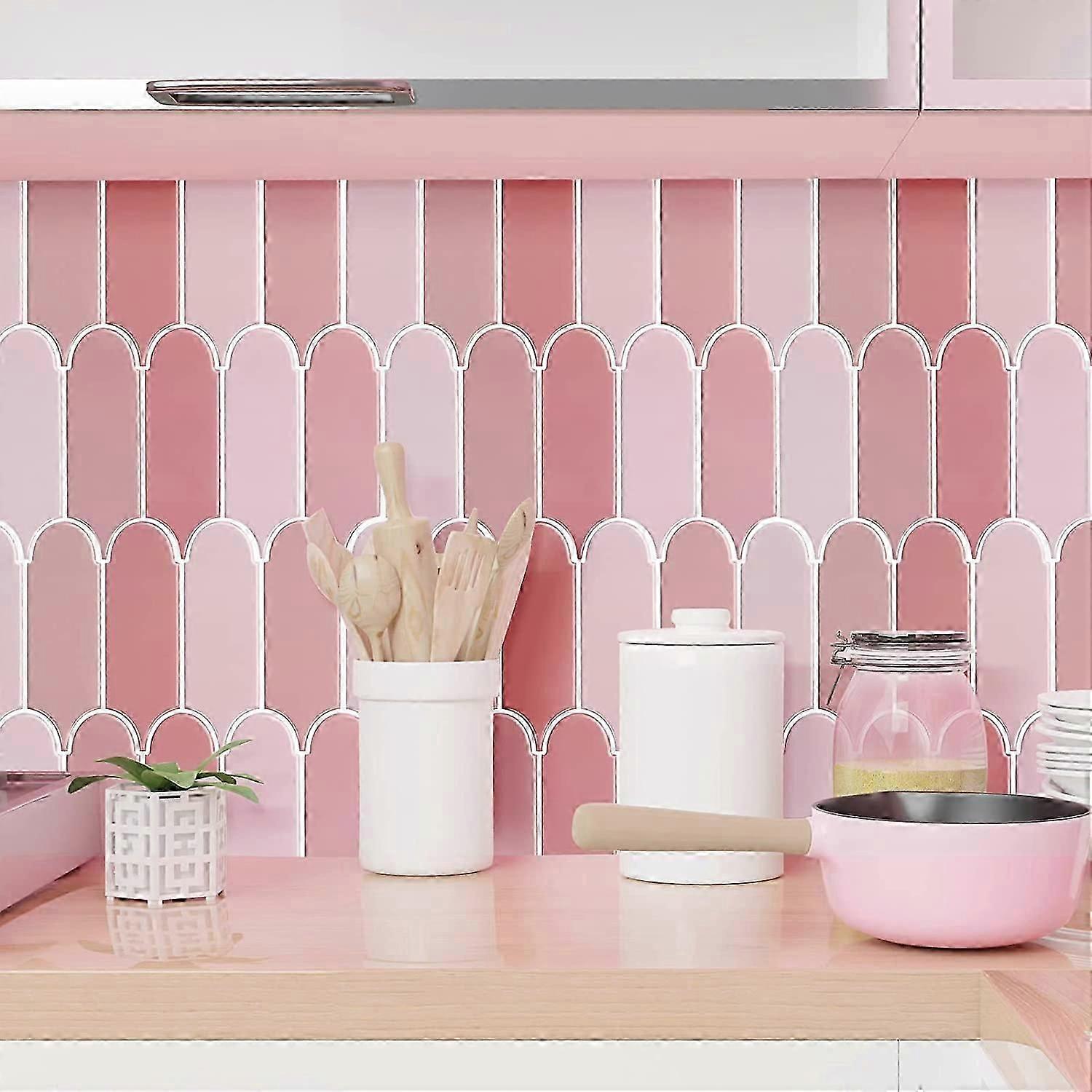 6 Pcs 2.5mm Thick Self Adhesive 3d Backsplash Wall Tiles for Kitchen ...