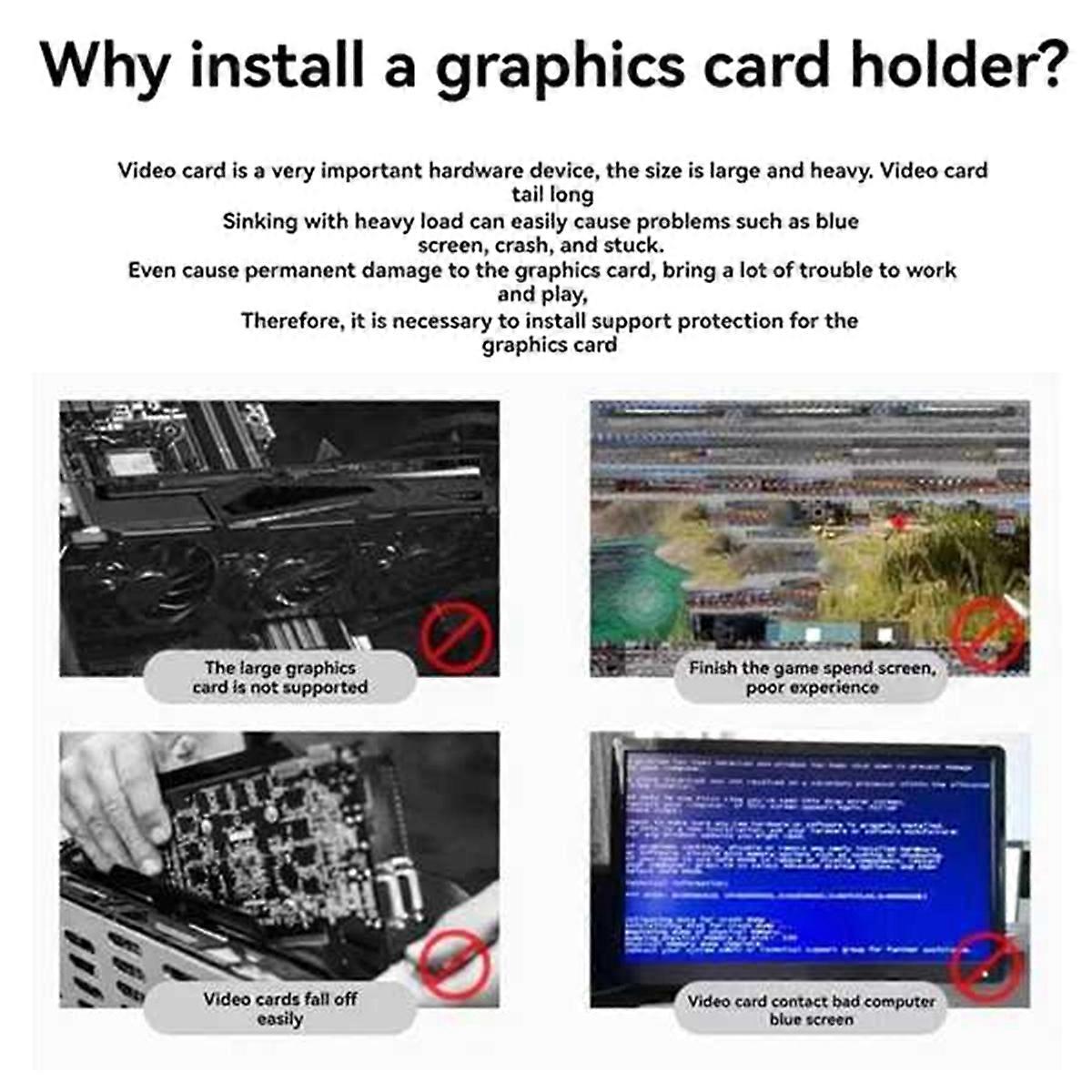 GPU Adjustable Support Frame GPU Brace for Chassis 12cm Fan black ...