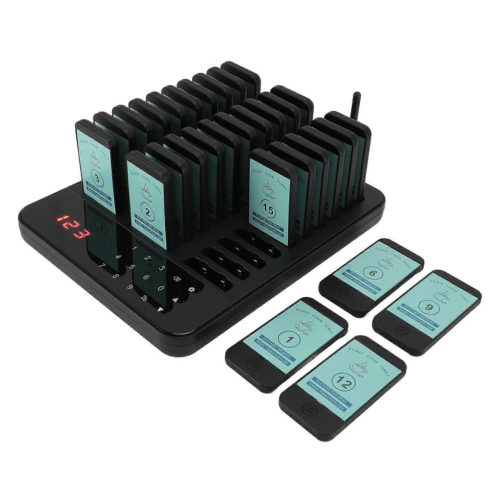 1 to 30 Wireless Calling System Vibration Buzzer Flash Guest Waiting ...