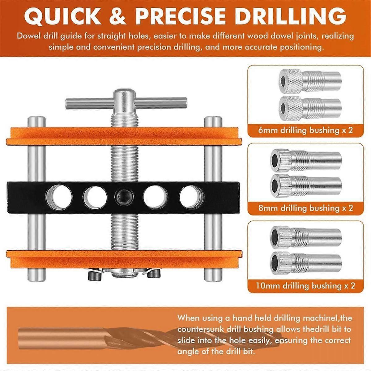 Self Centering Doweling Jig Kit,Jig Drill Guide Bushings Set,Holes ...