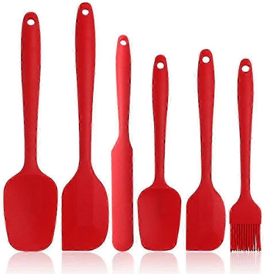 Silicone Squeegee Set Green 6 Piece Non-stick Rubber With Stainless ...