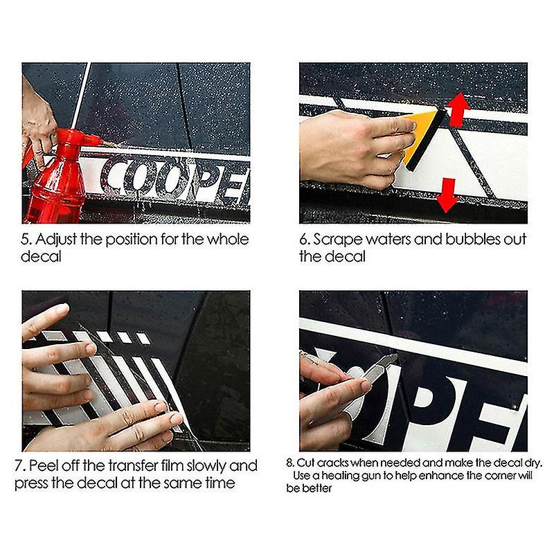 1 Set Car Hood Bonnet Stickers Body Door Side Skirt Stripes Decal For ...