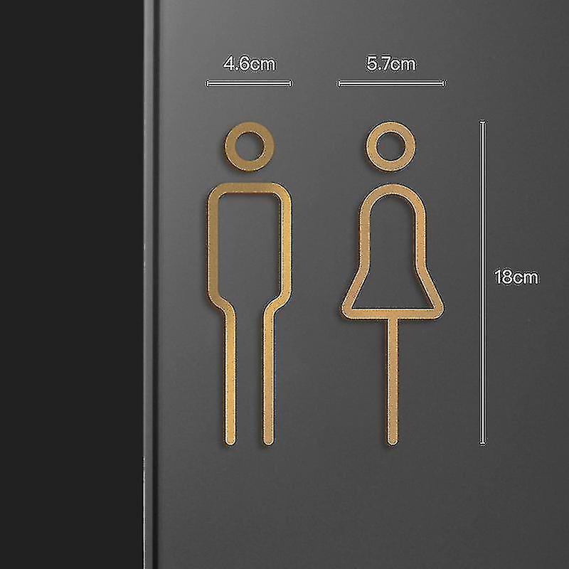 Man Woman Metal Wall Sign Plate Toilet Doorplate Wash Room Label Wc ...