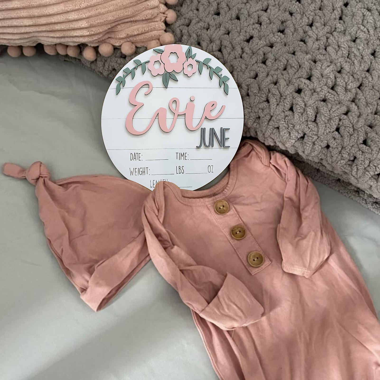 Birth Announcement Plaque Engraved Ornamental Cute Baby Name Reveal ...