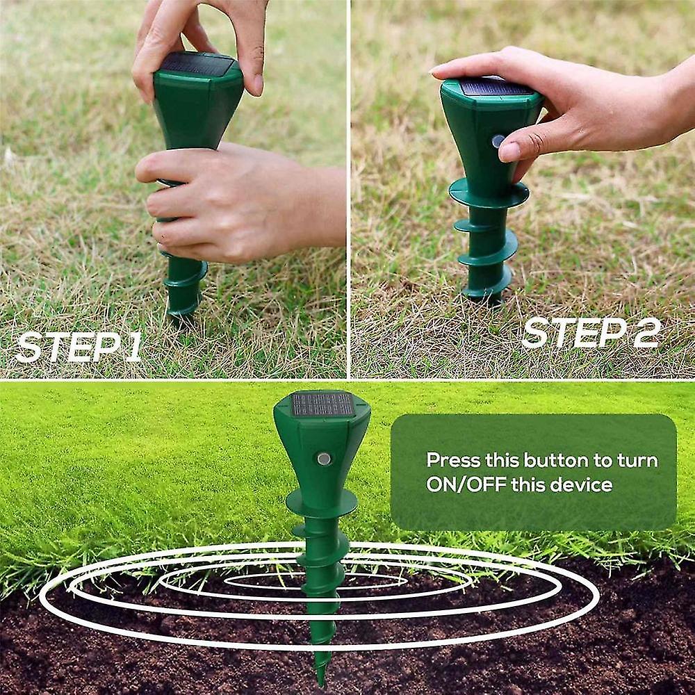 Mole Repellent For Lawns Screw Repeller Solar Powered Outdoor Groundhog ...