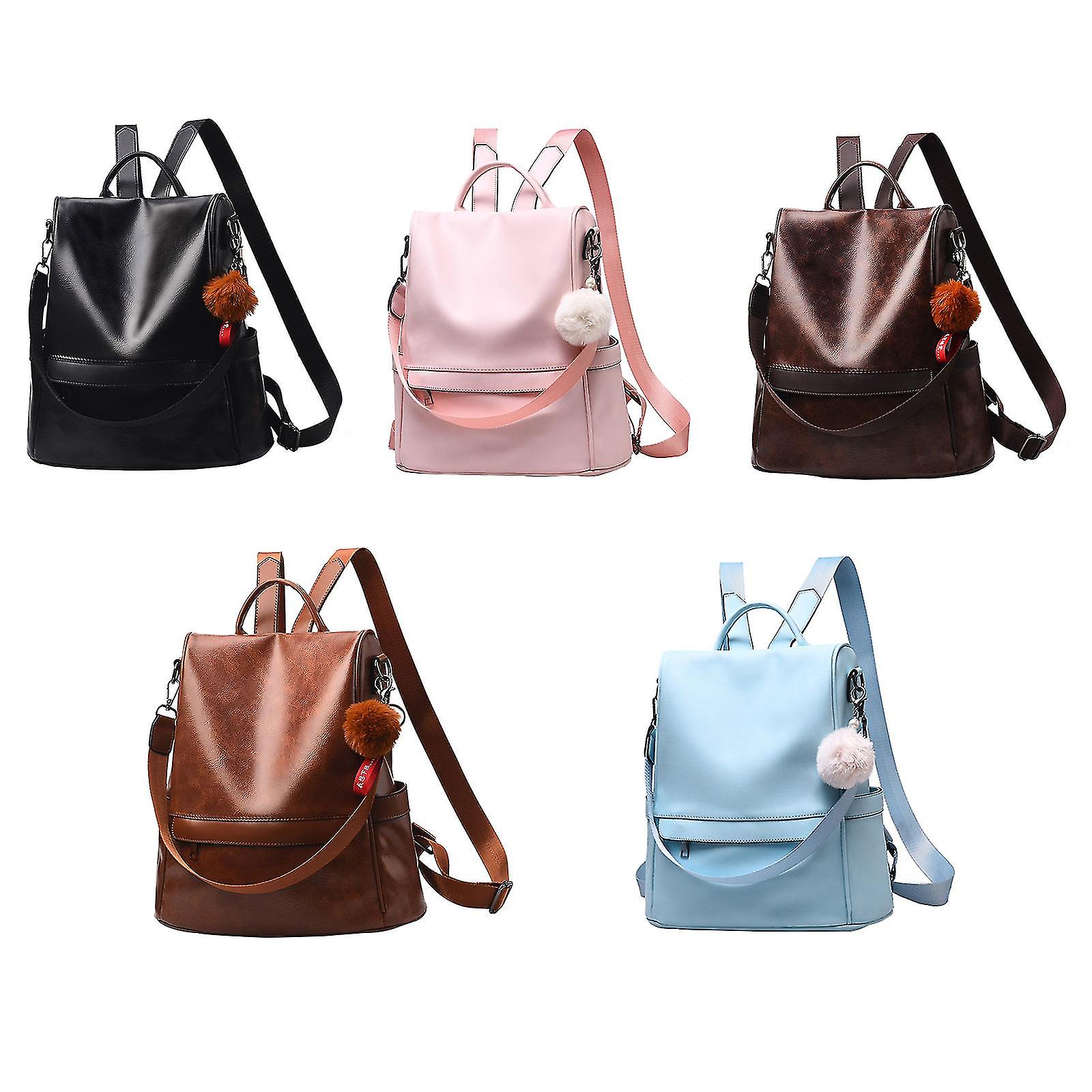 Women's Soft PU Leather Backpack Handbag Shoulder Bag All in One ...