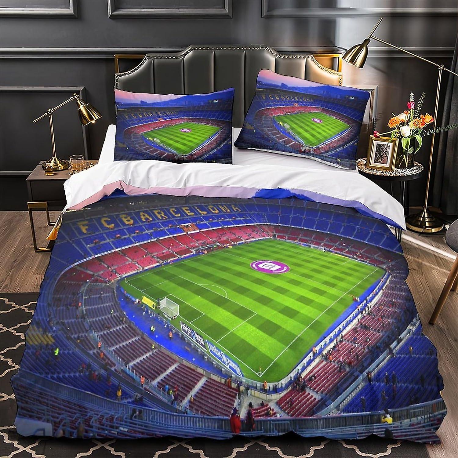 Camp Nou Barcelona Duvet Cover Set King Size 3D Football Pitches ...