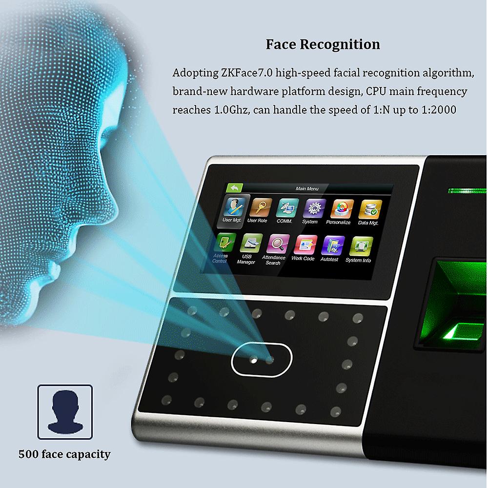 Zkteco Iface302 S Time Attendance Face Fingerprint Reader Time Clock Access Control Fruugo Uk