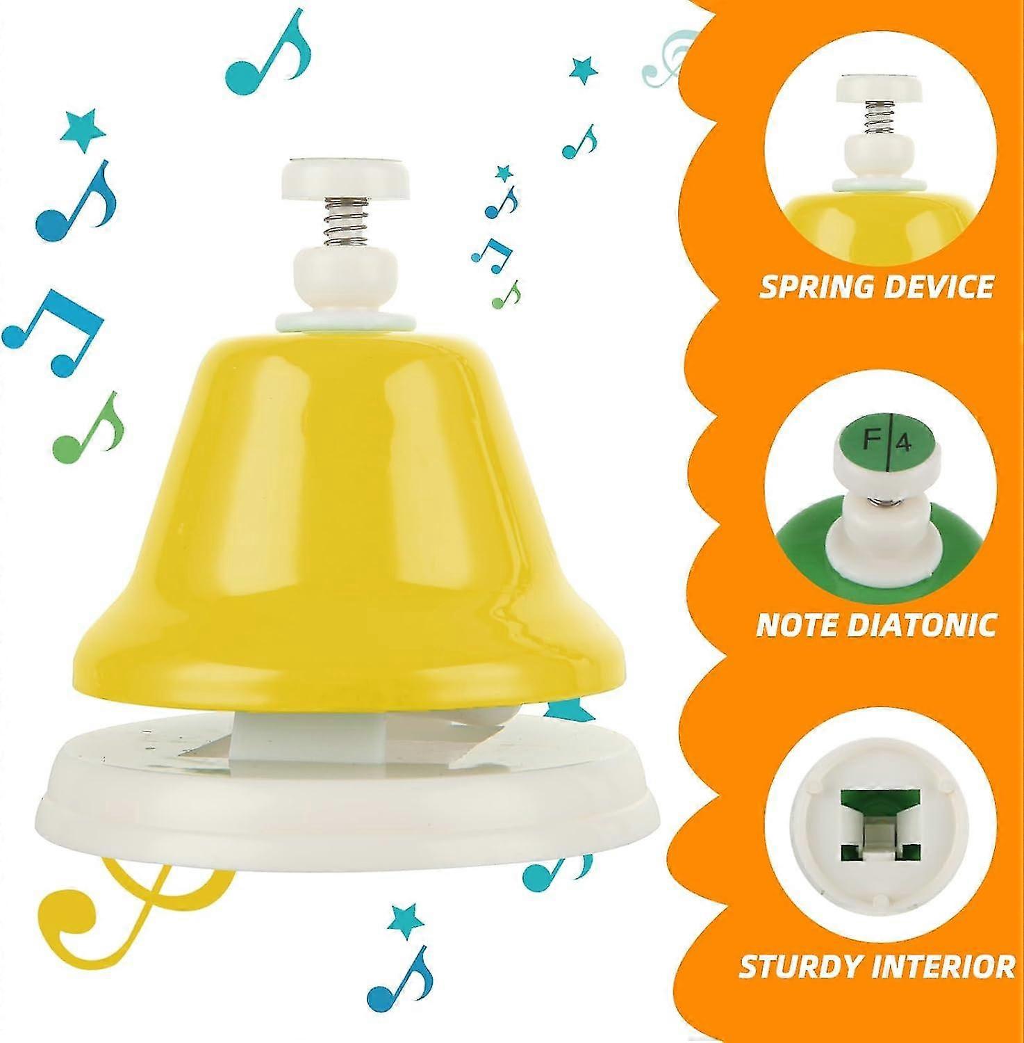 8 Notes Colorful Desk Bells, Metal Hand Bells Set, Rainbow Music Bells ...