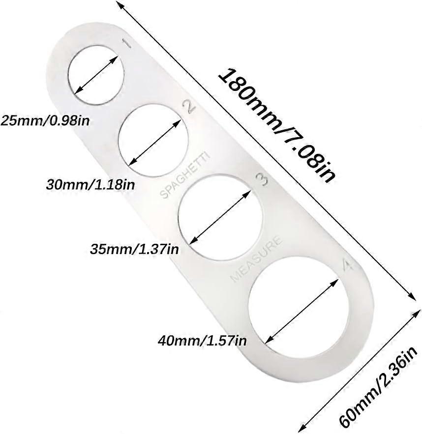4-Holes Stainless Steel Spaghetti Measurer, Spaghetti Measuring Ruler ...