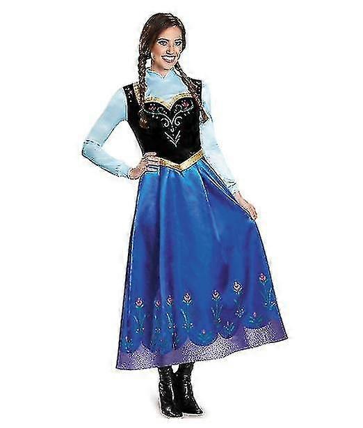 Adult Princess Anna Cosplay Costume Frozen Christmas Cos Fancy Dres_1 ...