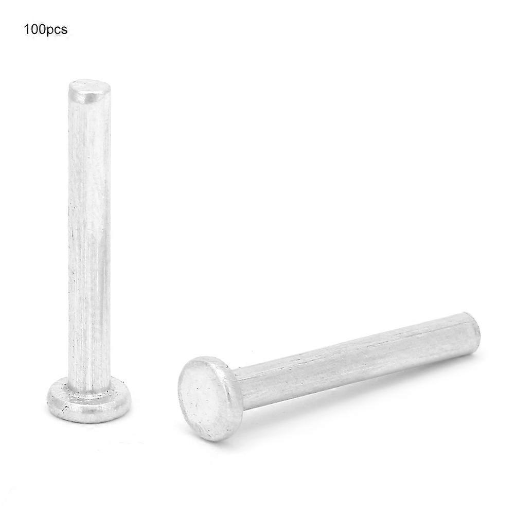 100 Pack Flat Head Solid Rivets M2.5 Kit, Aluminum Rivets Set Fastener ...